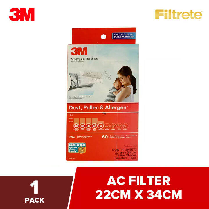 3M Filtrete-Cen Dust Pollen & Allergen AC Filter 1PC 22cm x 34cm (4 sheet) | Lazada PH