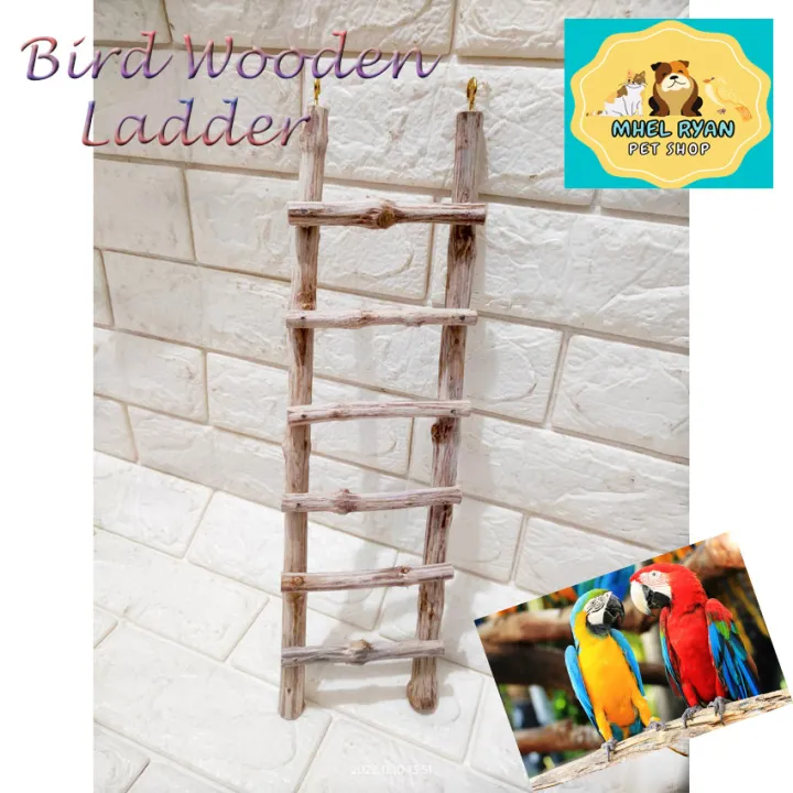Bird Wooden Ladder Climb Cockatiel Parakeet Budgie Parrot Pet Toys ...