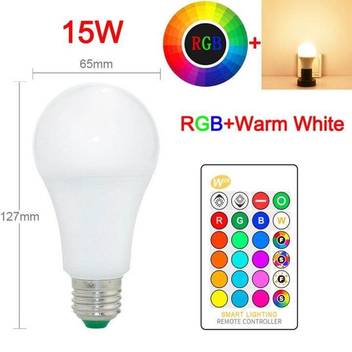 หลอดไฟ LED RGB 16เปลี่ยนสี Magic Bulb 5W 10W 15W 110V 220V E27 RGB ...
