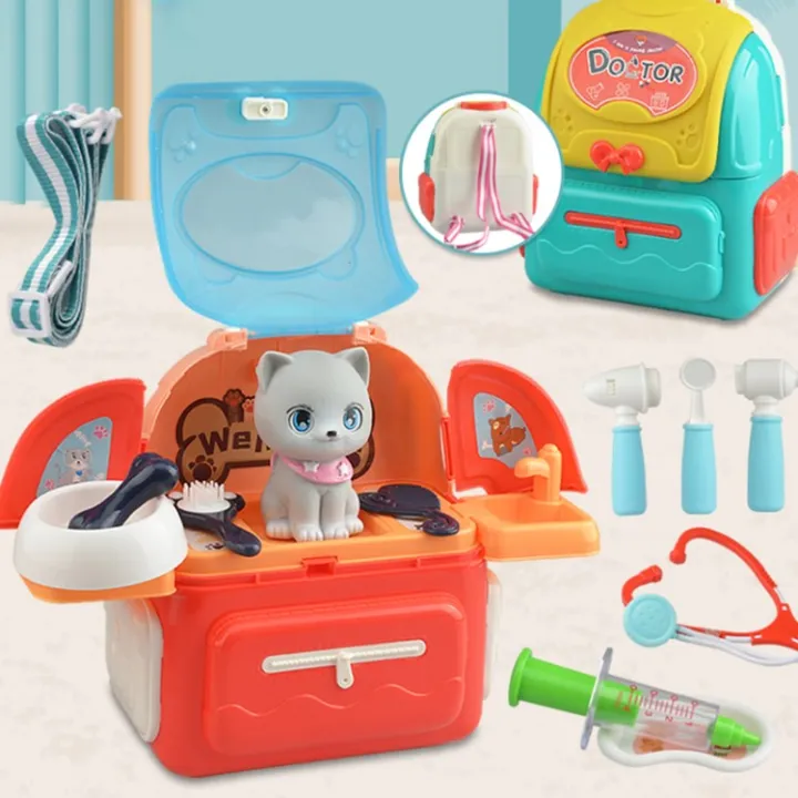 Baby-Bala เด็กเล่นบ้านกระเป๋าเป้สะพายหลังสัตว์เลี้ยงน่ารักแมว/สุนัข ...