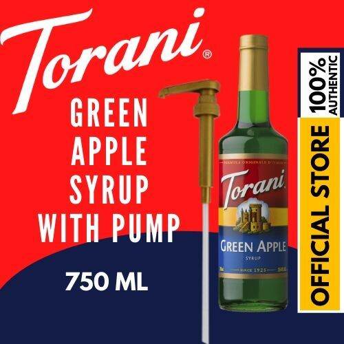 Torani Green Apple Syrup 750 mL Glass Bottle with syrup pump | Lazada PH