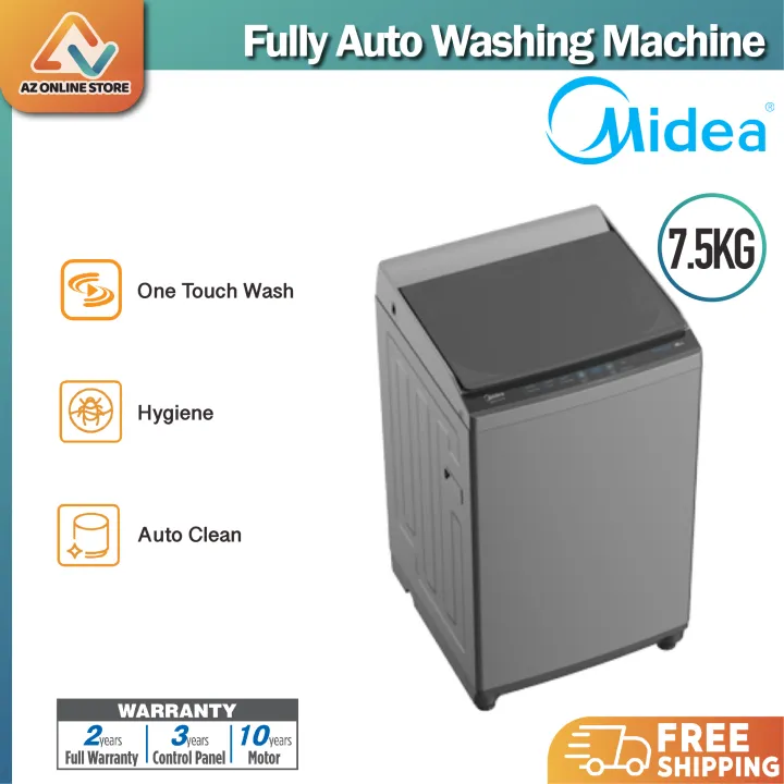 [FREE SHIPPING] MIDEA 7.5kg Fully Auto Washing Machine MA100W75 7.5kg ...