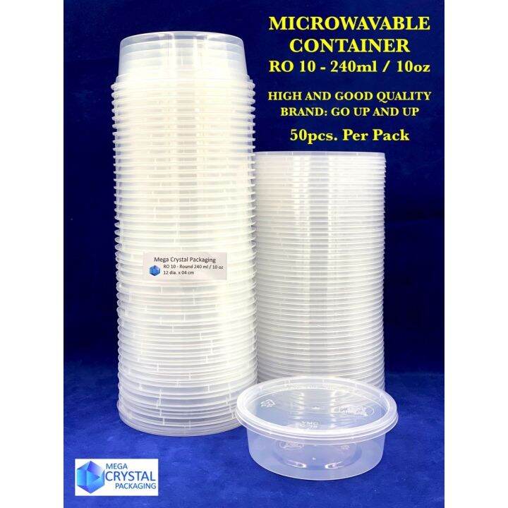 Microwavable Plastic Container RO 10 - Round 240 ml / 10 oz ( 50 Pcs ...