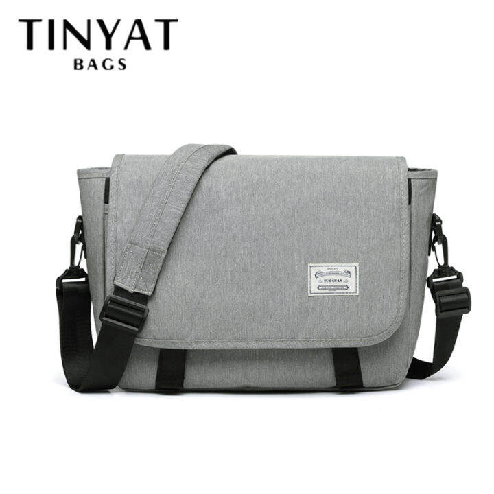 TINYAT Men's Crossbody Bag for 14-inch Laptop with Multiple ...