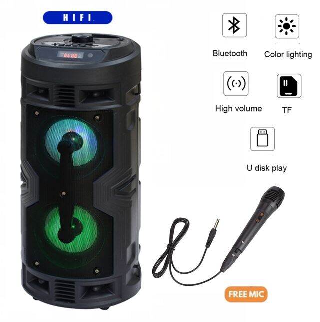 SK-1201 SK-1039 HiFi Karaoke Wireless Stereo Portable DISCO Light Dual Bluetooth Speaker with ...