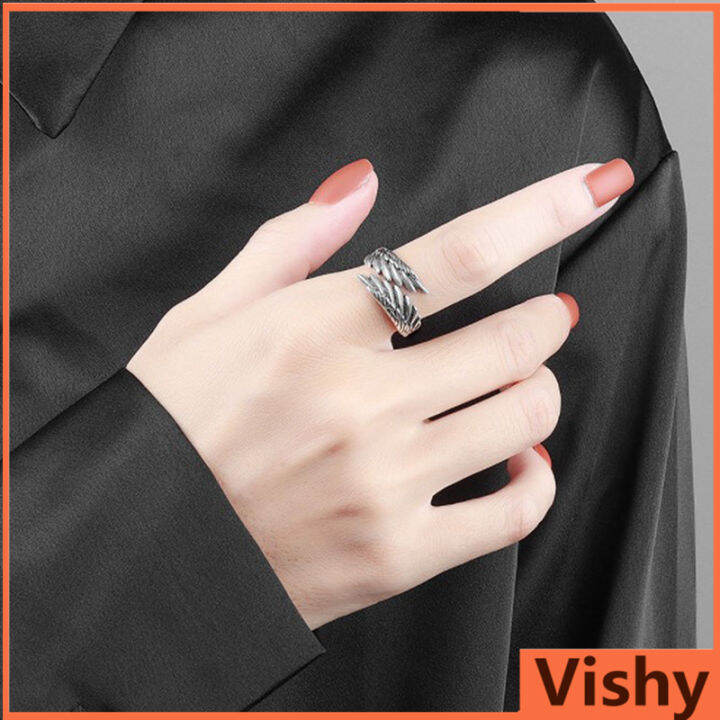 Vishy Angel Demon Wing Couples Rings For Women Men Matching Best Friend ...