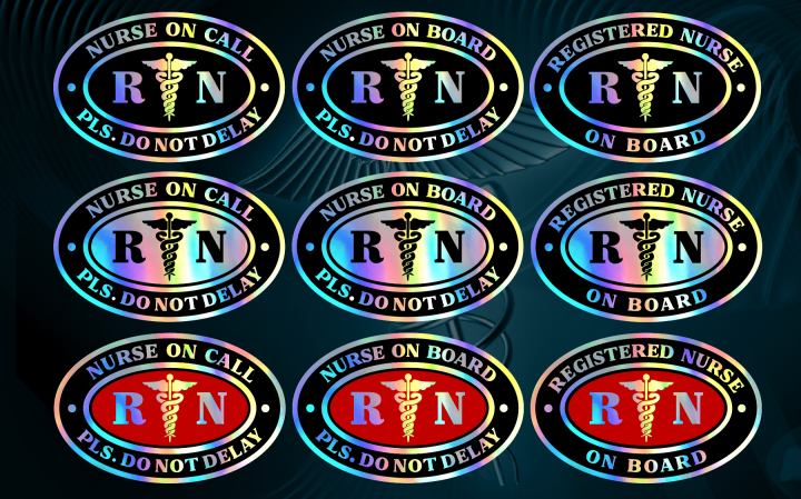 NURSE ON BOARD RN REGISTERED NURSE DO NOT DELAY MOTORCYCLE CAR STICKER ...