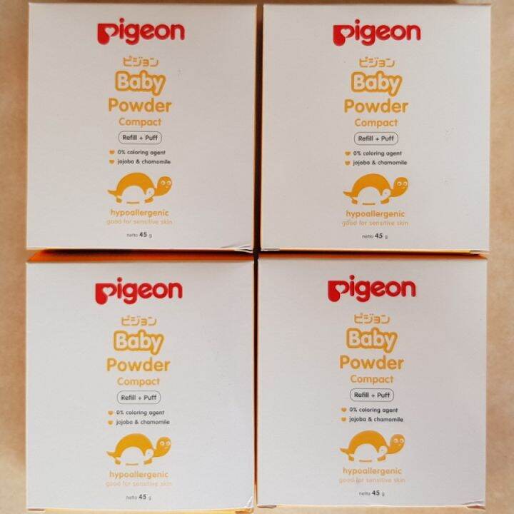 Pigeon Baby Compact Powder Refill + Puff 45gr 45 Gr Bedak Bayi | Lazada ...