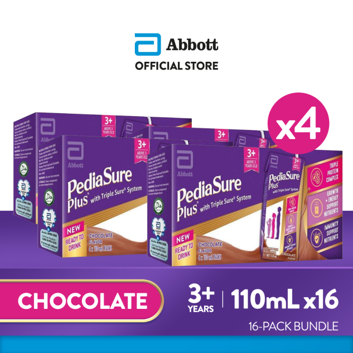Pediasure Plus Ready to DrinkChoco 110ML x 4 For Kids Above 3 Years Old ...