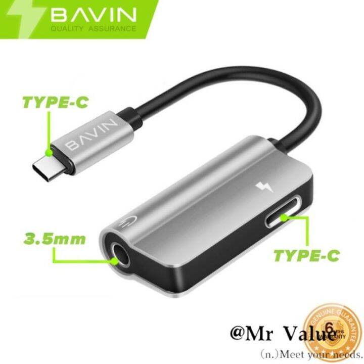 {cod} Original Bavin 2in1 AUX intelligent Audio Adapter Cable Type-C 3 ...