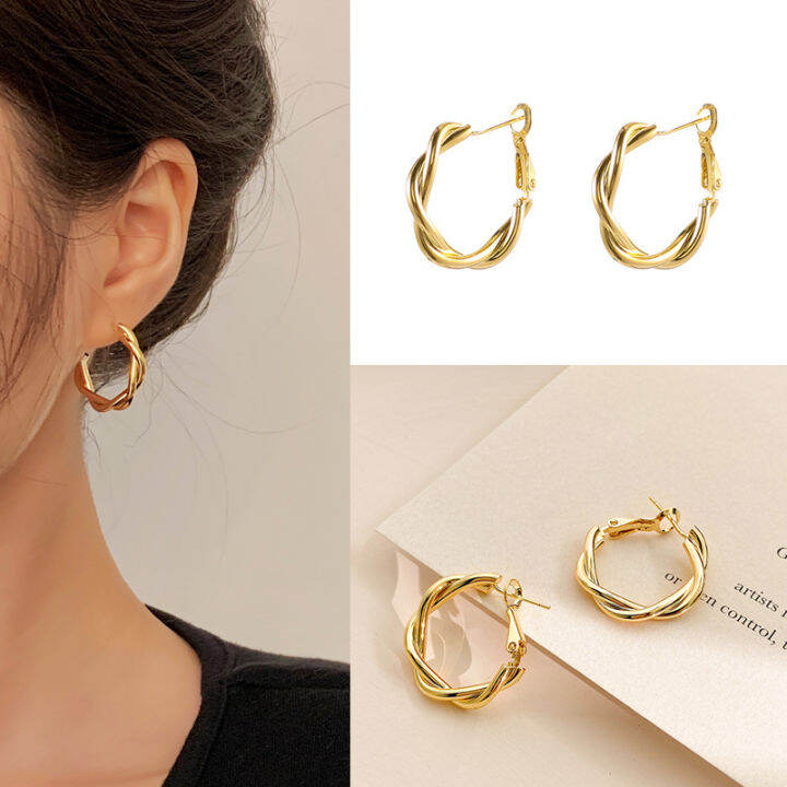 Korean Fashion Metal Hoop Hikaw | Lazada PH