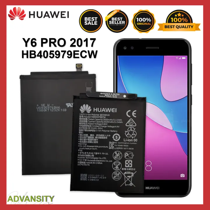 Original Huawei Y6 Pro 2017 Battery Model HB405979ECW / 3020mAh ...