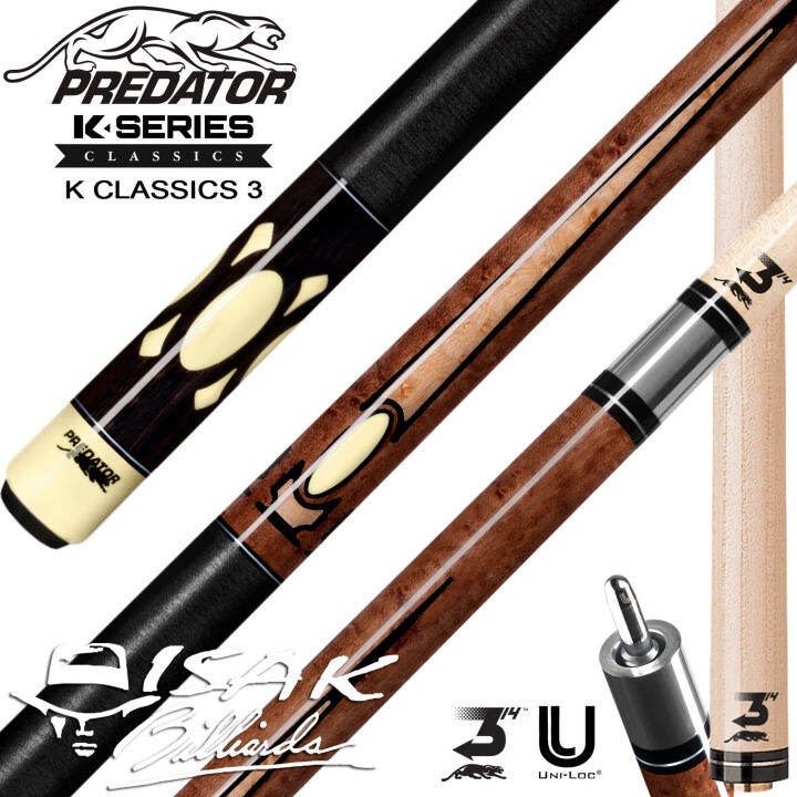 Predator K Series Classics 3 Cue - Uniloc 314-3 Low Deflection Shaft Pool Stick Billiard ...
