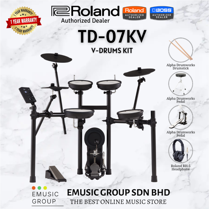 Roland TD-07KV V-Drums Electronic Drum Kit Digital Drum (TD07KV) | Lazada