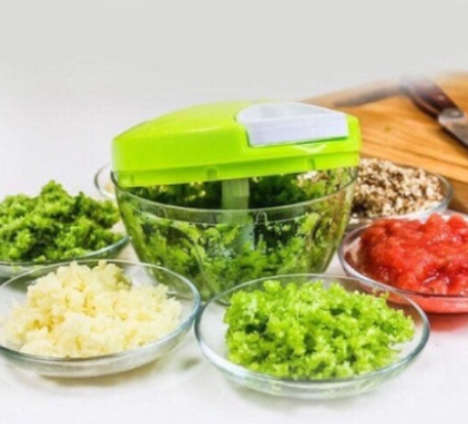 Manual easy spin cutter speedy garlic onion vegetable chopper mince ...