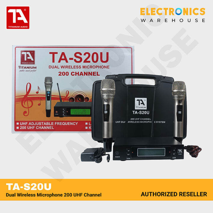 Titanium Audio TA-S20U Dual Wireless Microphone 200 UHF Channel, KTV ...