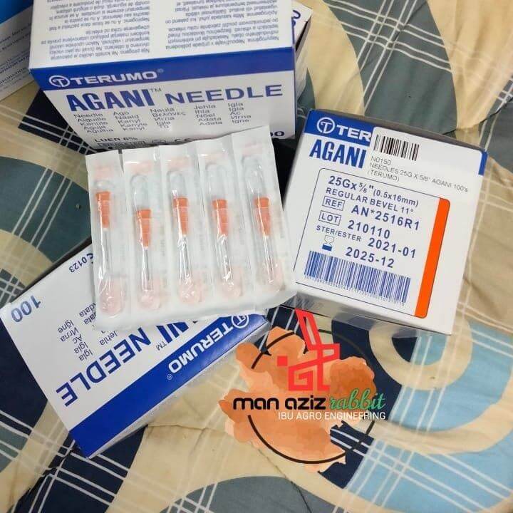 3 unit x Jarum picagari Terumo AGANI, Disposable needle (Jarum sahaja ...