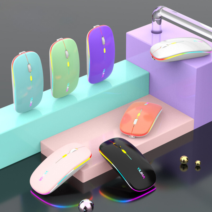 Wireless Mouse USB Rechargeable Mouse Two Modes 2.4Ghz Receiver and ...