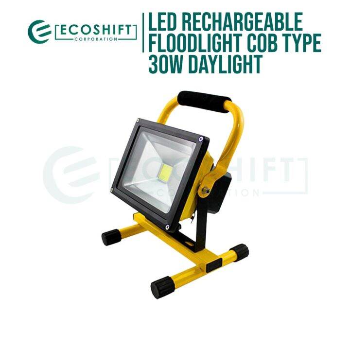 【READY STOCK】 ☼EcoShift Industrial LED Flood Light Rechargeable 30W 50W ...