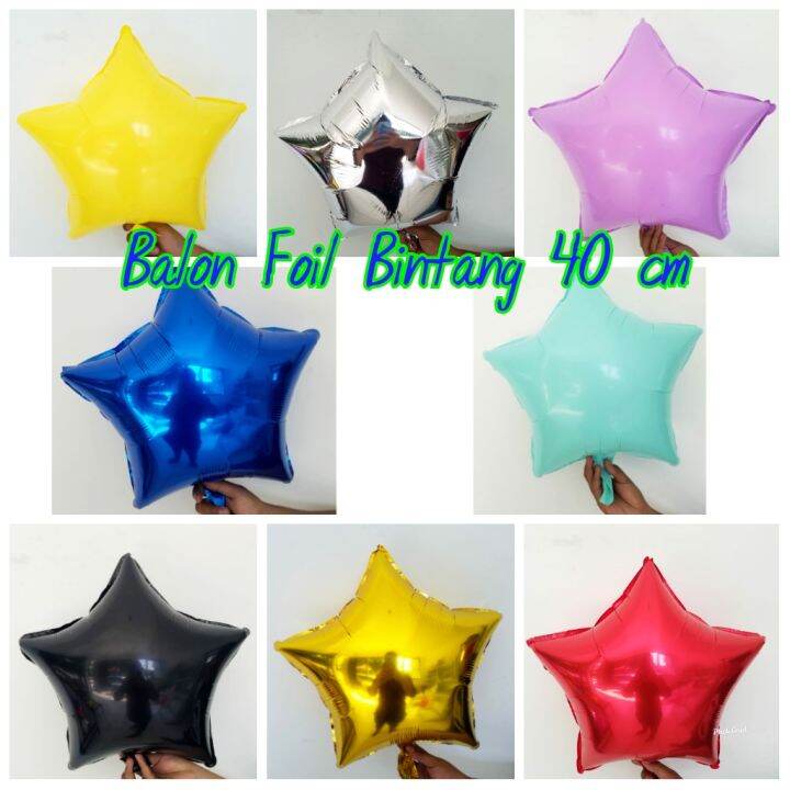 Balon Bintang Foil Star / Star Shaped Balloon / Ukuran 40 cm | Lazada ...