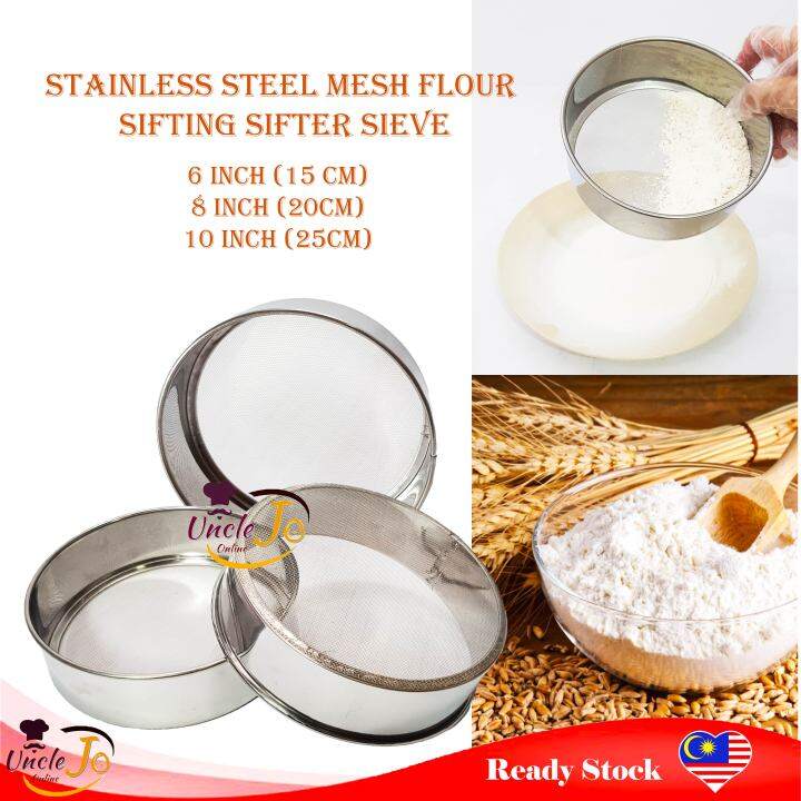 Stainless Steel Mesh Flour Sifting Sifter Sieve / Penapis Tepung Keluli ...