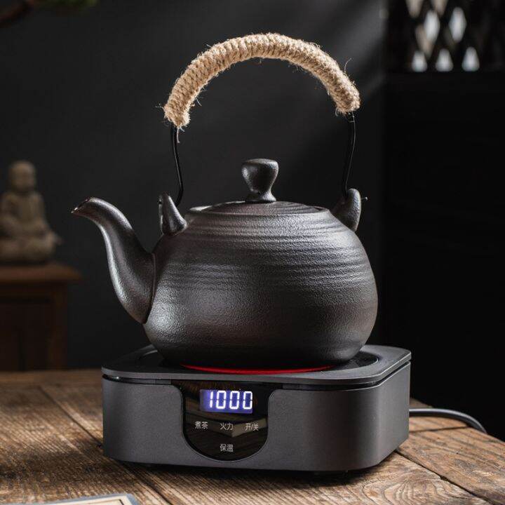 [COD] T electric ceramic stove kettle black pottery lifting beam teapot ...