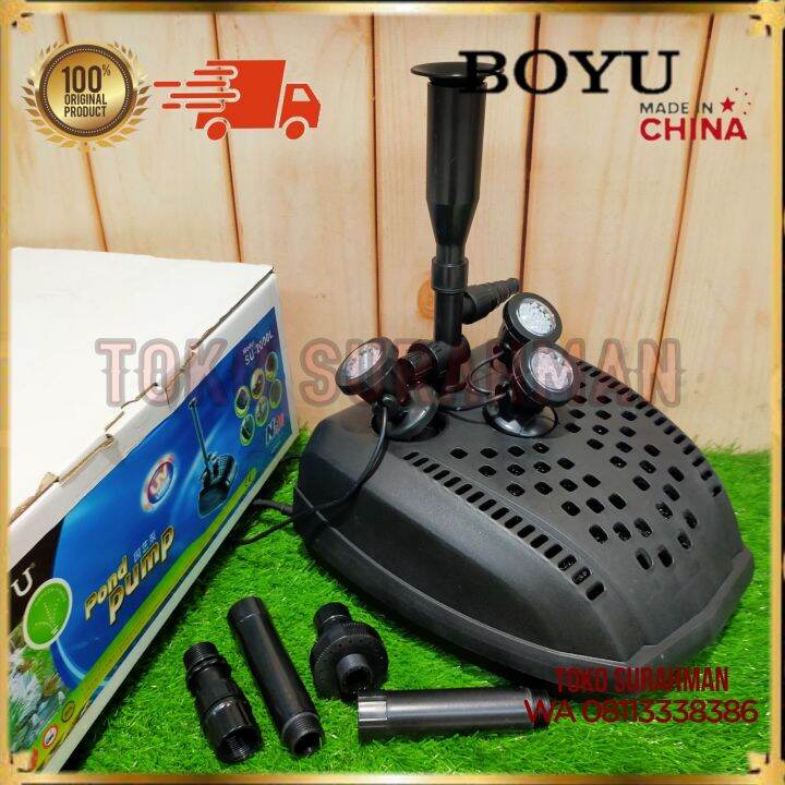 Pompa Taman Kolam Air Mancur Boyu SU 2000 Liter / Jam dengan 3 lampu ...