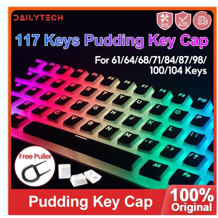 ⚡Local Stock⚡ 117 keys PBT Pudding Keycaps Transparent Backlit Keycap ...