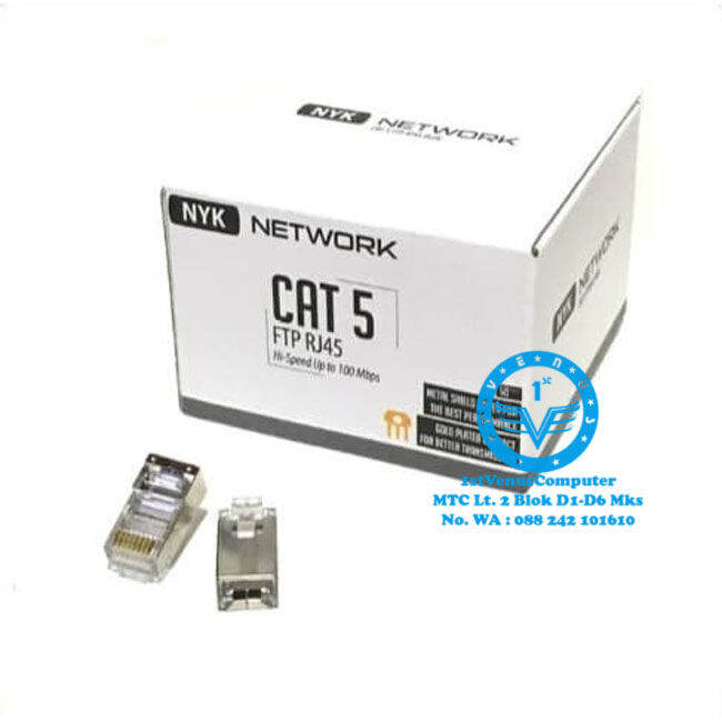 CONNECTOR RJ45 CAT 5 NYK CONECTOR KONEKTOR RJ45 CAT 5E FTP / NET18-CON ...