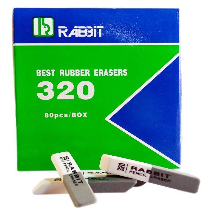 Double Tip Rabbit Rubber Eraser PER BOX , SMALL SIZE #320 BIG SIZE #110 ...