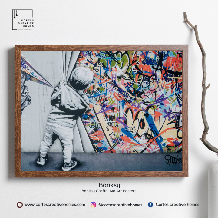 Banksy Graffiti Kid Art Posters Love Canvas Print Painting One Piece ...