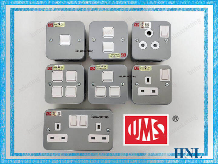 UMS 13A 15A METAL CLAD SWITCH SOCKET 1 GANG 2 GANG 3 GANG 4 GANG | Lazada