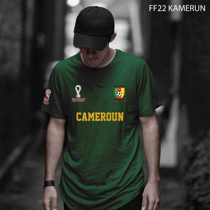 Kaos Bola Kamerun Cameroun Piala Dunia Qatar 2022 Baju Bola Negara Fifa World Cup Katun Jumbo ...