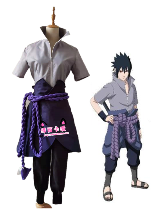 Anime Naruto Sasuke Uchiha 6 th Generation Ninja Army Cosplay Clothing ...