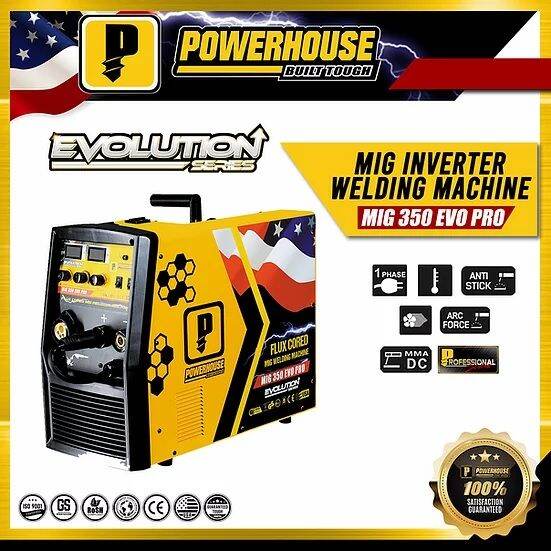 Powerhouse Gas/Gasless Migweld Flux Corded Welding Machine 350amp ...