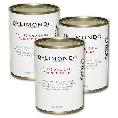 Delimondo Garlic & Chili Corned Beef 3 Pack (380g per pack) | Lazada PH