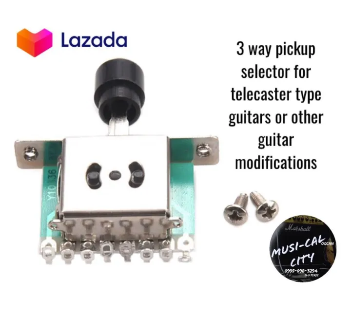 Three (3) way pickup selector for telecaster type guitars and other ...