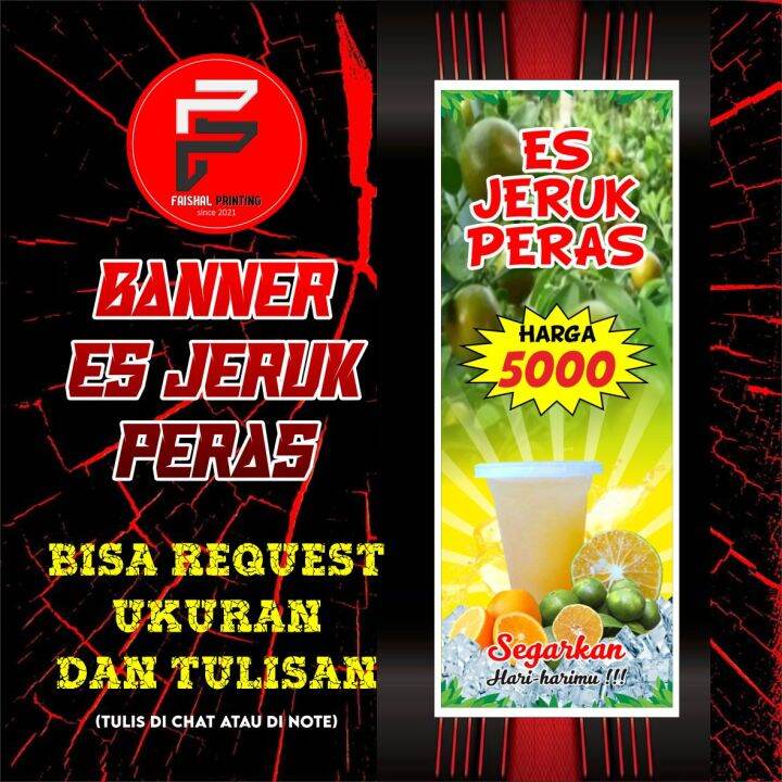 Banner Es jeruk Peras / Spanduk Es jeruk / Banner Minuman Ukuran 60 x ...