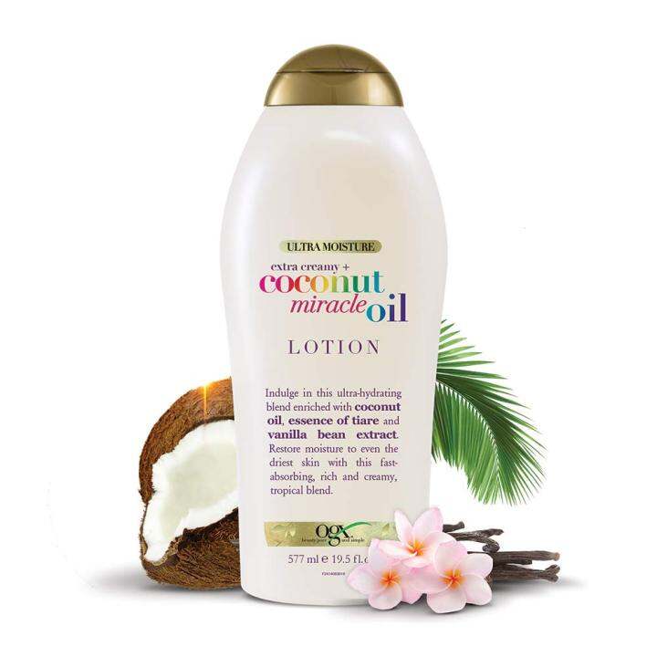 OGX Extra Creamy + Coconut Miracle Oil Ultra Moisture Body Lotion with ...