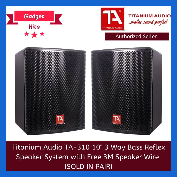 Titanium Audio TA-310 10" 3 Way Bass Karaoke Speaker System with Free ...