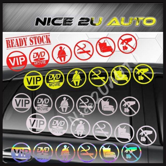 Car Sticker VIP 6 Symbols Side Window Sticker | Lazada