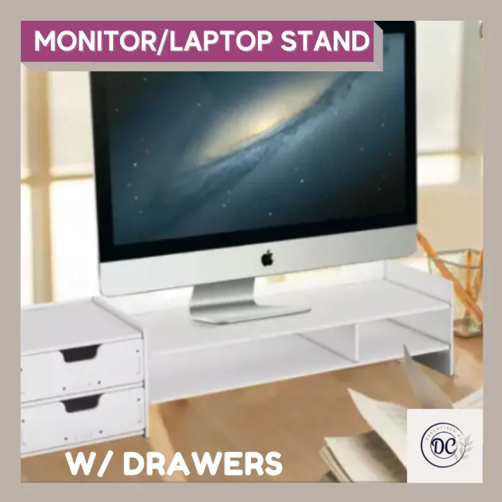 Essentials by DC - Aesthetic Monitor Stand Riser Computer Laptop Stand ...