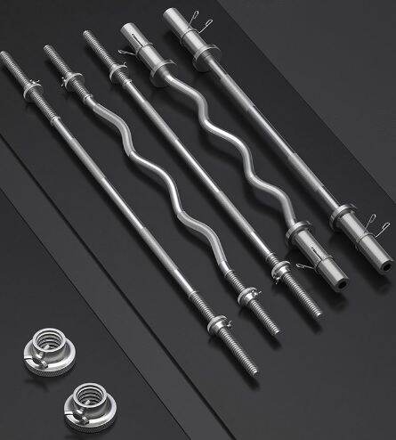 1.2m Curved Barbell Bar ONLY Weight Training Home Gym Arm Muscle ...