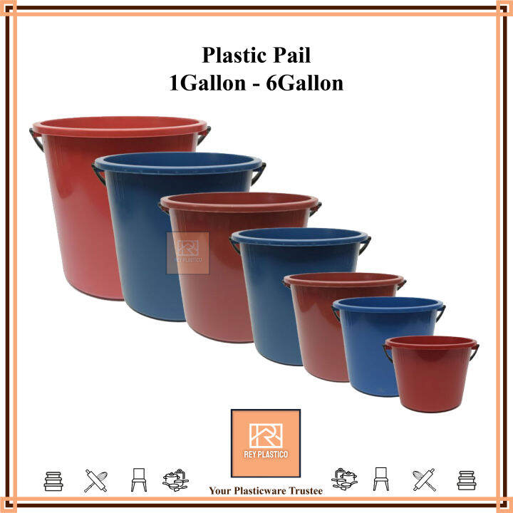 1-6 gallon Plastic Pail / Bucket / Baldi Air/ Bakul/ Tong Mop/ Tong ...