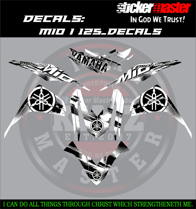 MIO i 125 DECALS YAMAHA (WHITE) | Lazada PH