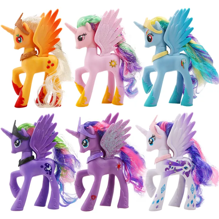 จัดส่งด่วน My LittlePony 14ซม. การ์ตูนยูนิคอร์นสีรุ้งของเล่นกระพือ Sparkle Rarit โมเดลอนิเมะ ...