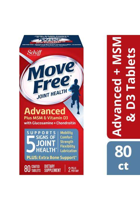 Move Free Advanced Plus MSM and Vitamin D3, 80 tablets - Joint Health ...