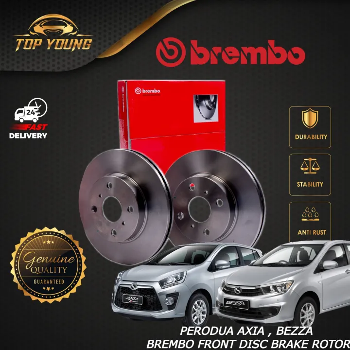 BREMBO PERODUA AXIA , BEZZA FRONT (DEPAN) 100% ORIGINAL BREMBO DISC ...