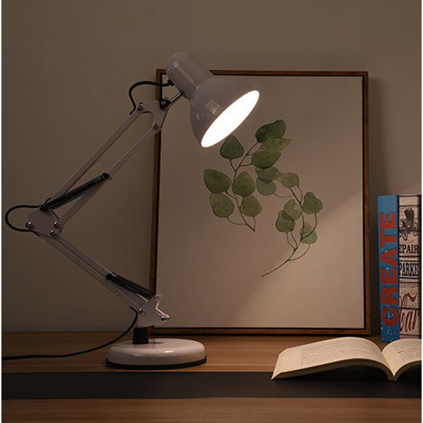 Metal Desk Lamp Black Adjustable Goose Neck Swing Arm Table Lamp with ...