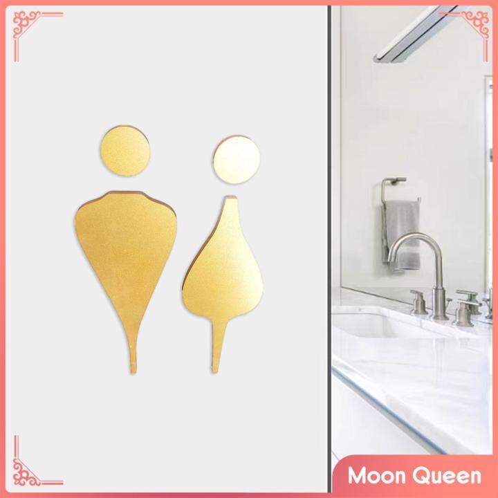 Moon Queen 3D Toilet Sign Bathroom Symbols Bathroom Signage Restroom ...